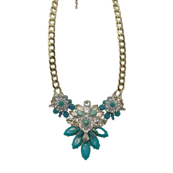 Jewelry | Womens Statement Necklace Teal Tiered Formal Prom Mob Wife ...